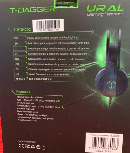 PC Headset Auricular Alambrico USB URAL Tdagger – GameStation