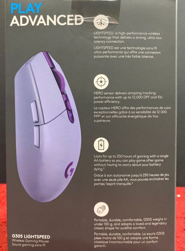 Mouse Gaming Inalambrico G305 Lila Logitech – GameStation