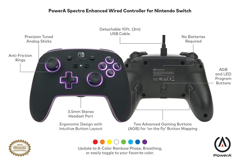 Switch Control Alambrico Spectra RGB Negro PowerA – GameStation