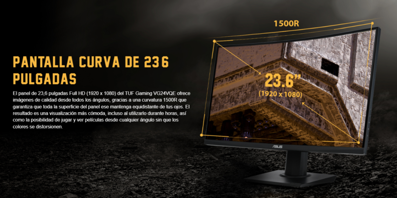 Monitor Gaming 24 pulgadas IPS Curvo 180hz 1ms FHD ASUS – GameStation