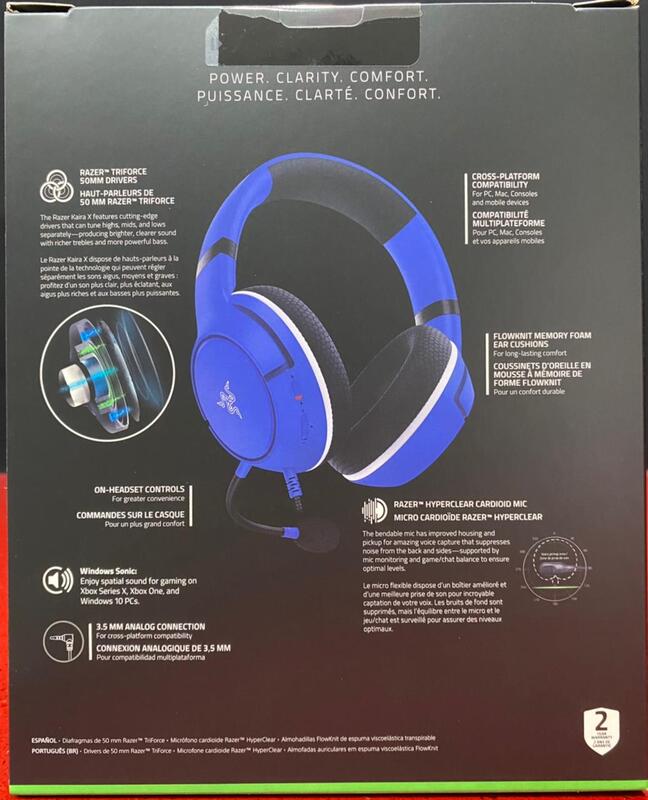 XBOX Headset Auricular Kaira X Alambrico 3.5mm Shock Blue Razer ...