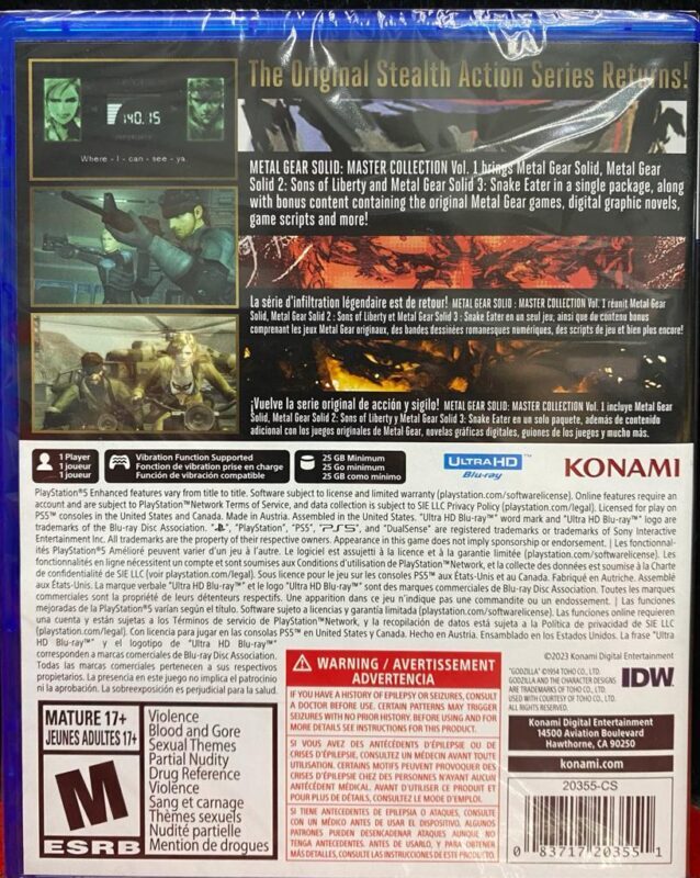 PS5 Metal Gear Solid Collection Vol1 – GameStation