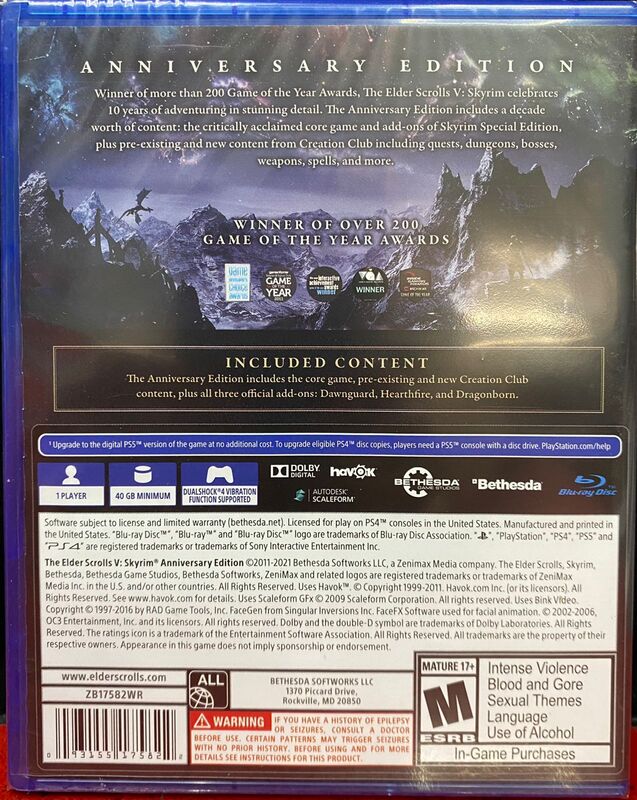 PS4 The Elder Scrolls V SKYRIM Anniversary – GameStation