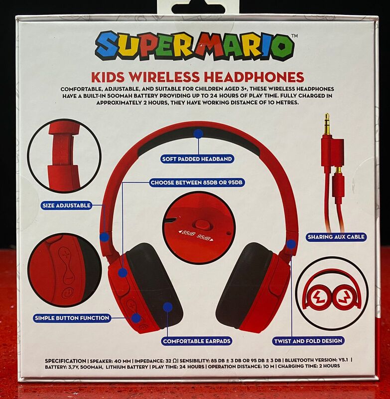 Auricular Inalambrico Bluetooth Mario Rojo OTL – GameStation