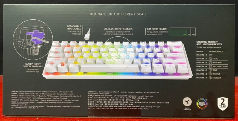 Teclado 60% Optical Huntsman Mini Blanco RGB Razer – GameStation