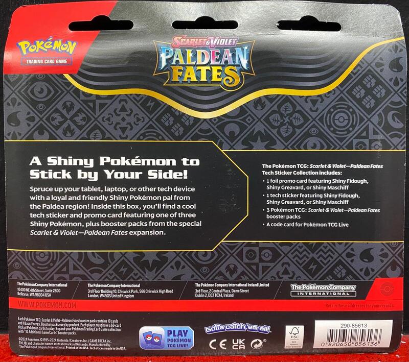 Juego de Cartas Pokemon SV Paldean Fates 3pack Booster – GameStation